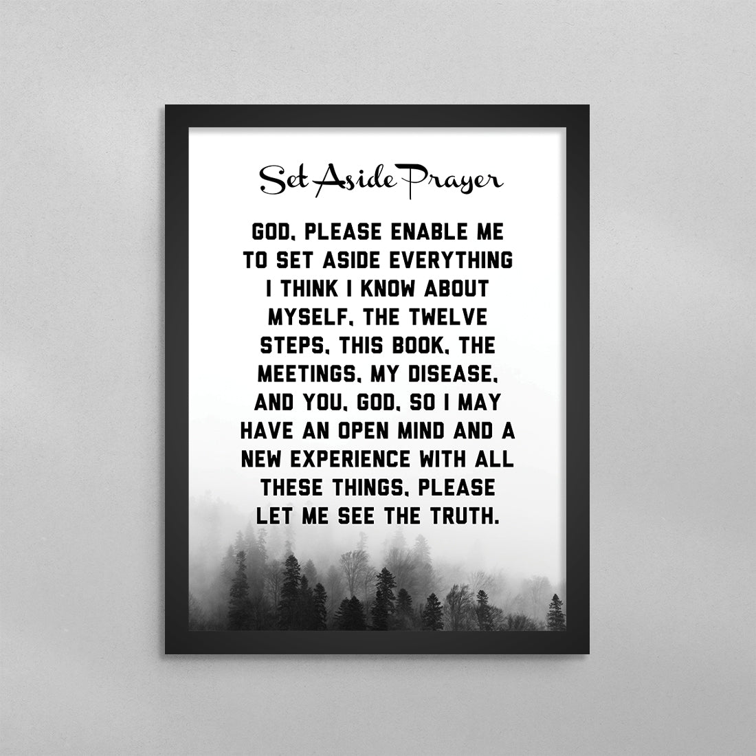 Set Aside Prayer AA Poster Mental Heath Wall Art, Canvas, Framed Print ... Set Aside Prayer AA Poster Mental Heath Wall Art, Canvas, Framed Print ...