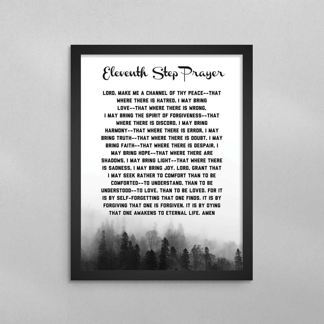 11th Step Prayer Poster - Addiction Recovery Wall Art Prints ...