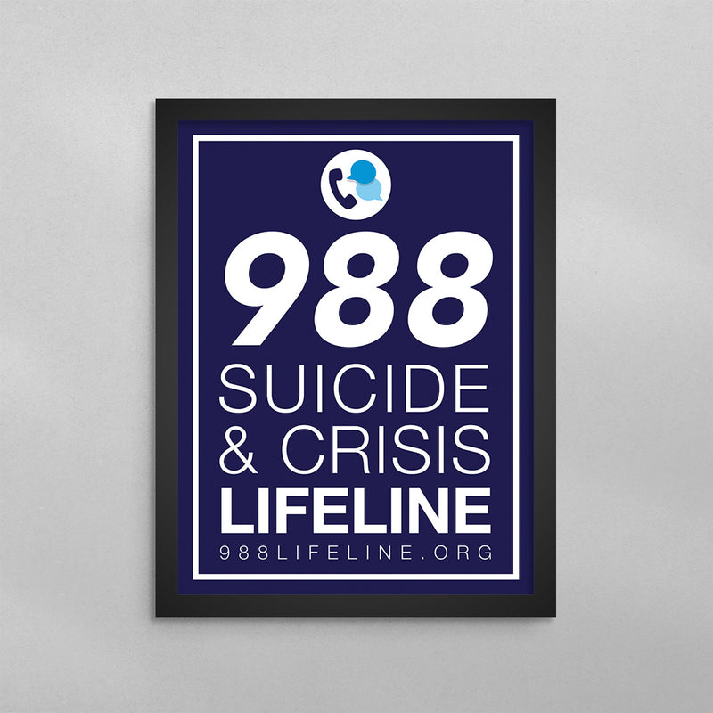 988 Suicide & Crisis Lifeline Poster - Mental Heath Awareness Wall Art ...